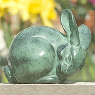 Rabbit Garden Ornament #2 with Verdigris Patina – Jefferson Brass Company